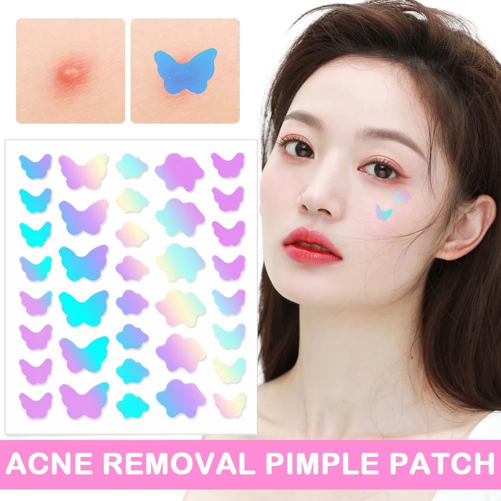 Laser Colorful Butterfly Hydrocolloid Acne Patch Cloud Shaped Skin Care ...