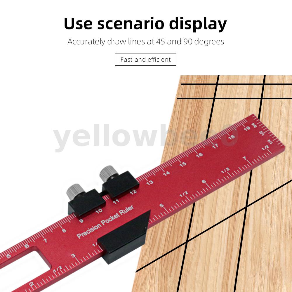 Yellowbee Woodworking Tools Ruler Pocket Ruler Layout Tool Aluminum ...