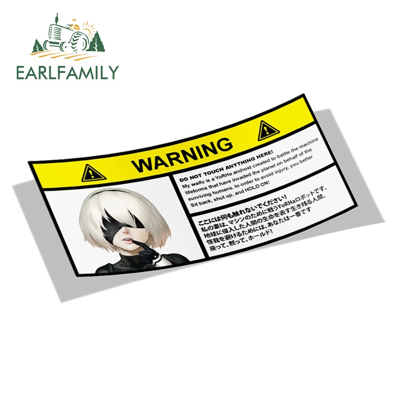 EARLFAMILY 13cm x 7.5cm for Nier Automata 2b Warning Slap Stickers ...