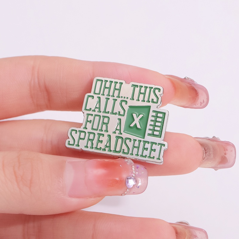 This Calls for A Spreadsheet Enamel Pins Brooches Cartoon Excel Sheet ...