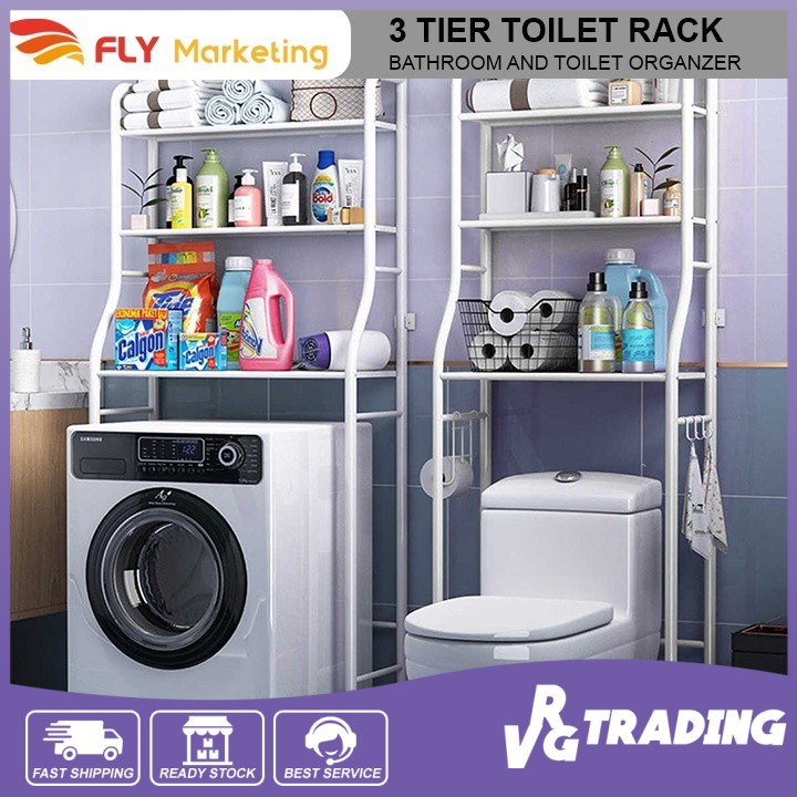 3 Tiers Shower Rak Bathroom Cabinet and Toilet Rack Organizer Bathroom ...