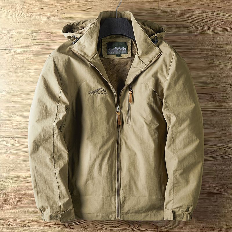 Spring Men's Mid-Length Jacket New Style Detachable Hood Outdoor Casual ...
