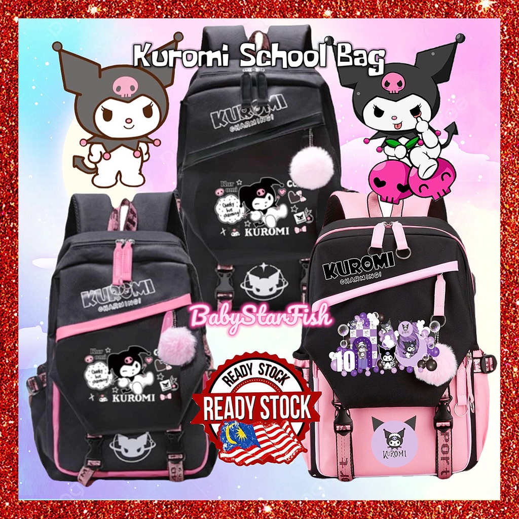 🇲🇾Ready Stock 44cm Sanrio Kuromi School Backpack Student Large Capacity ...