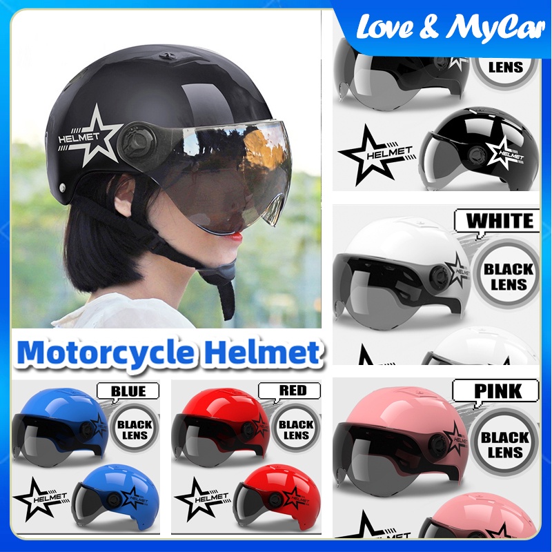 【IN STOCK】Adult Motorcycle Helmet Open Half Face Protection Safety ...
