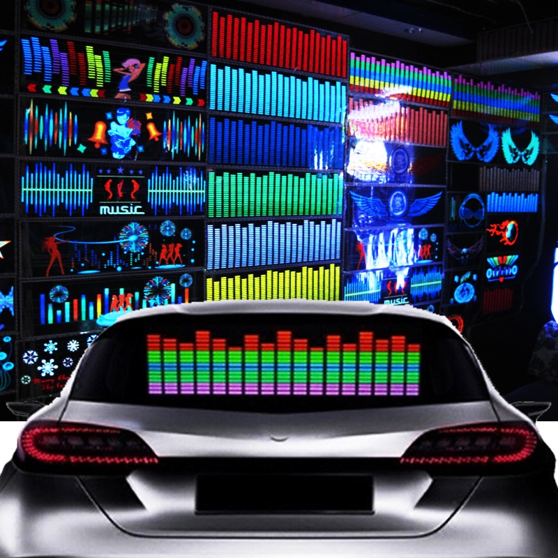 Car Sticker Music Rhythm LED Flash Light Lamp Rear Windshield ...