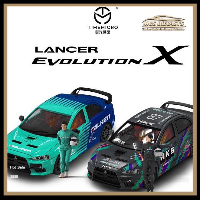 1/64 TimeMicro Mitsubishi EVO 10th Generation HKS Diecast Model Car for ...