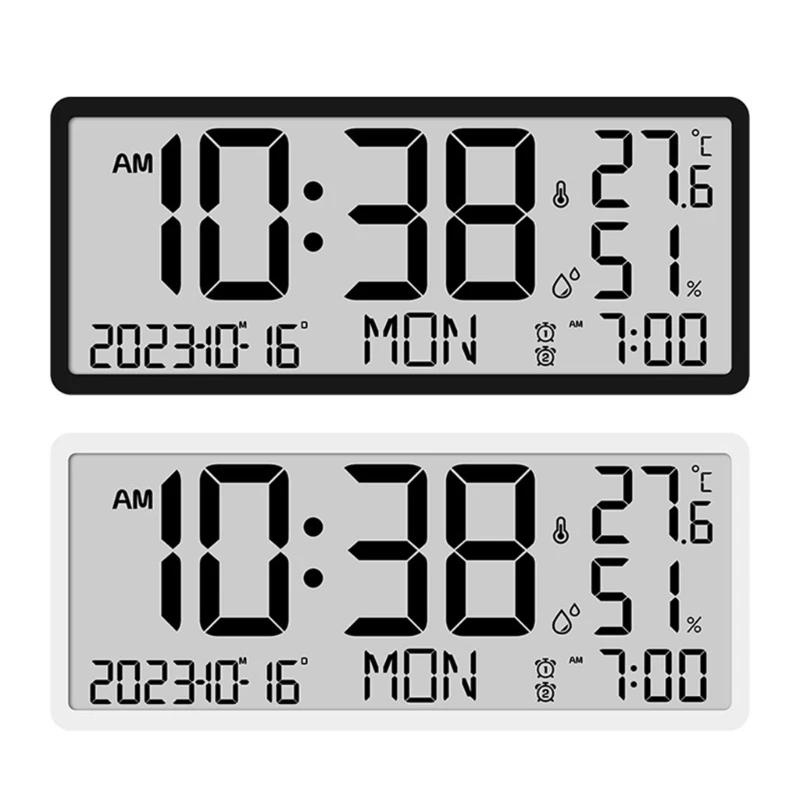 Wall Clock Time Date Temperature Humidity Display Digital Clock Simple ...