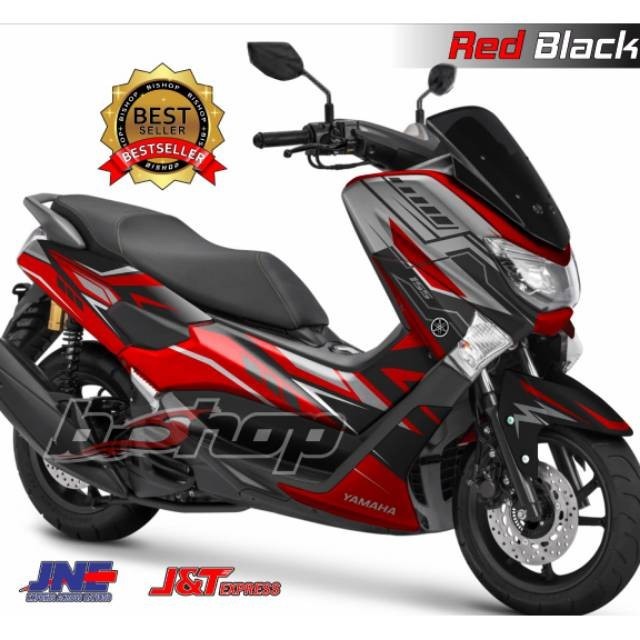 Nmax Motorcycle Sticker Decal Sticker Red Black Color Graphic motif ...