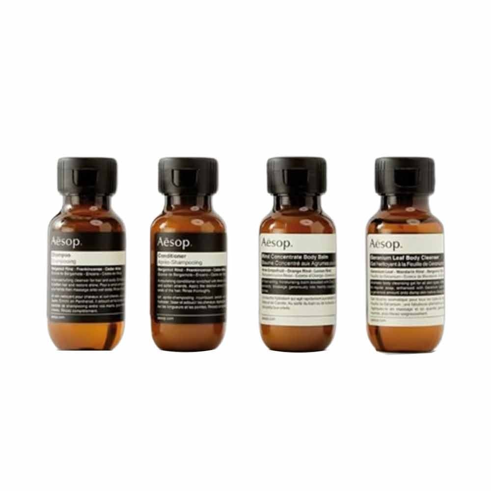 AESOP Arrival Travel Kit 4 Piece - Shampoo, Conditioner, Body Wash ...