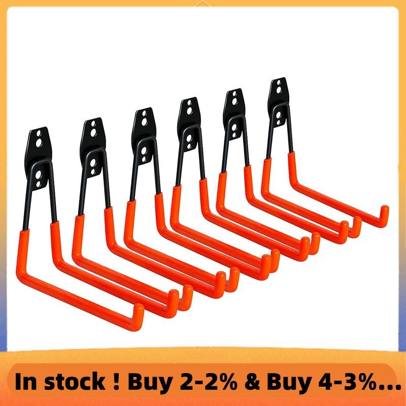 Garage Hooks 6 Pack Wall Storage Hooks Heavy Duty Steel Tool Hangers ...