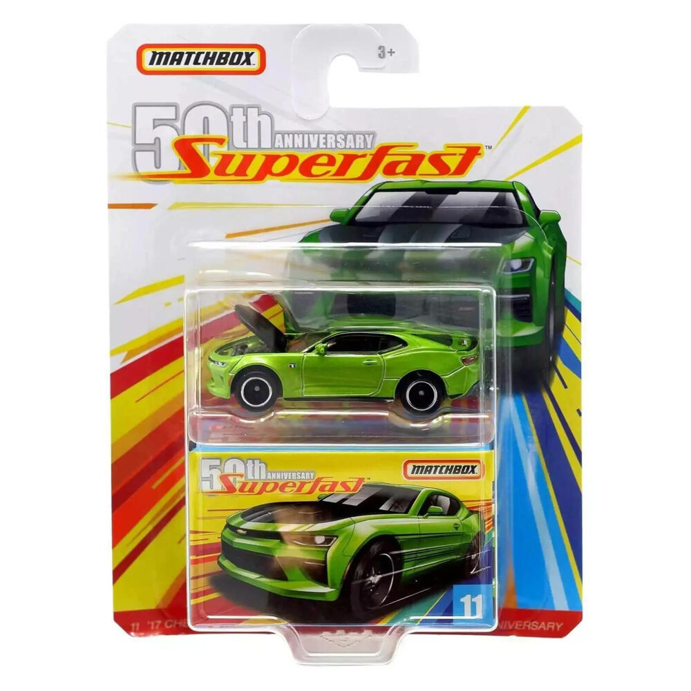 Matchbox 50th Anniversary Superfast Green '17 Chevy Camaro Childrens ...