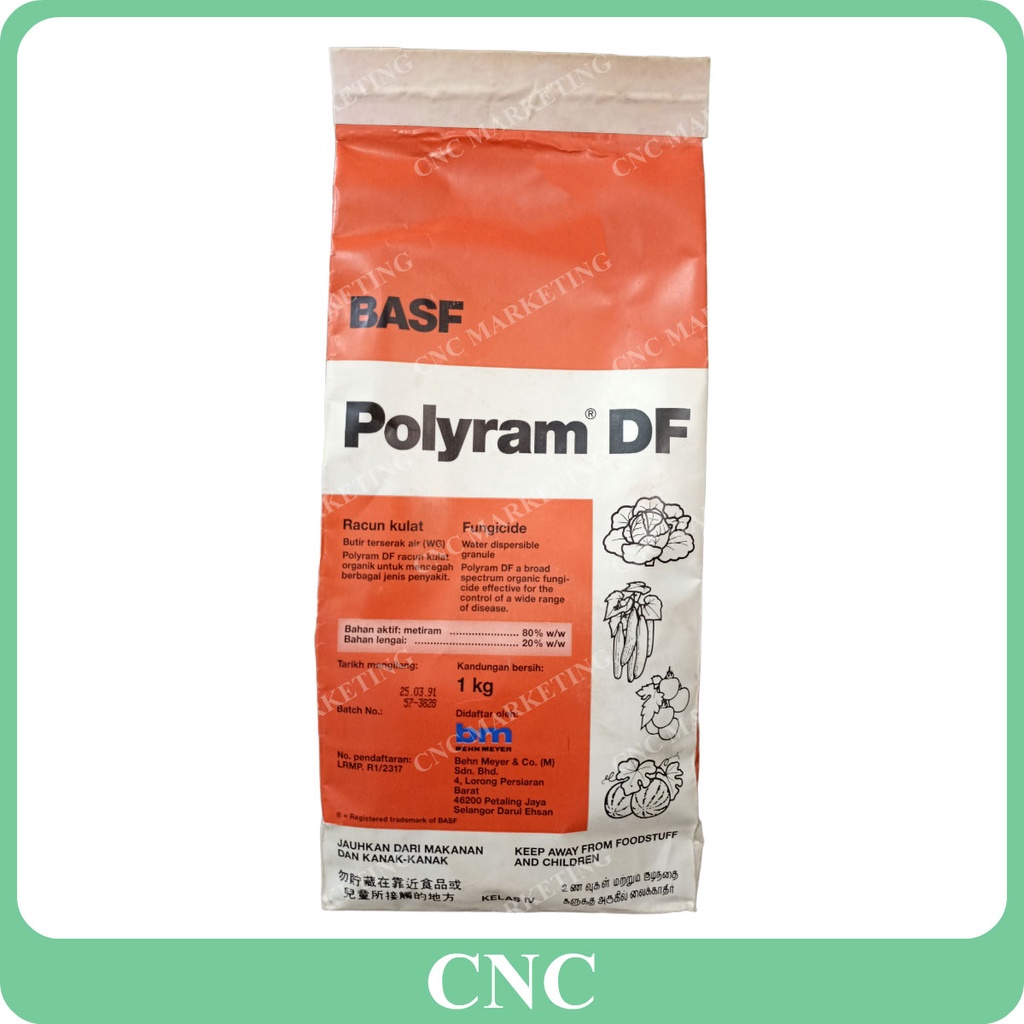 1KG Polyram DF BASF Contact Fungicide Racun Kulat Sentuh Metiram Hawar ...