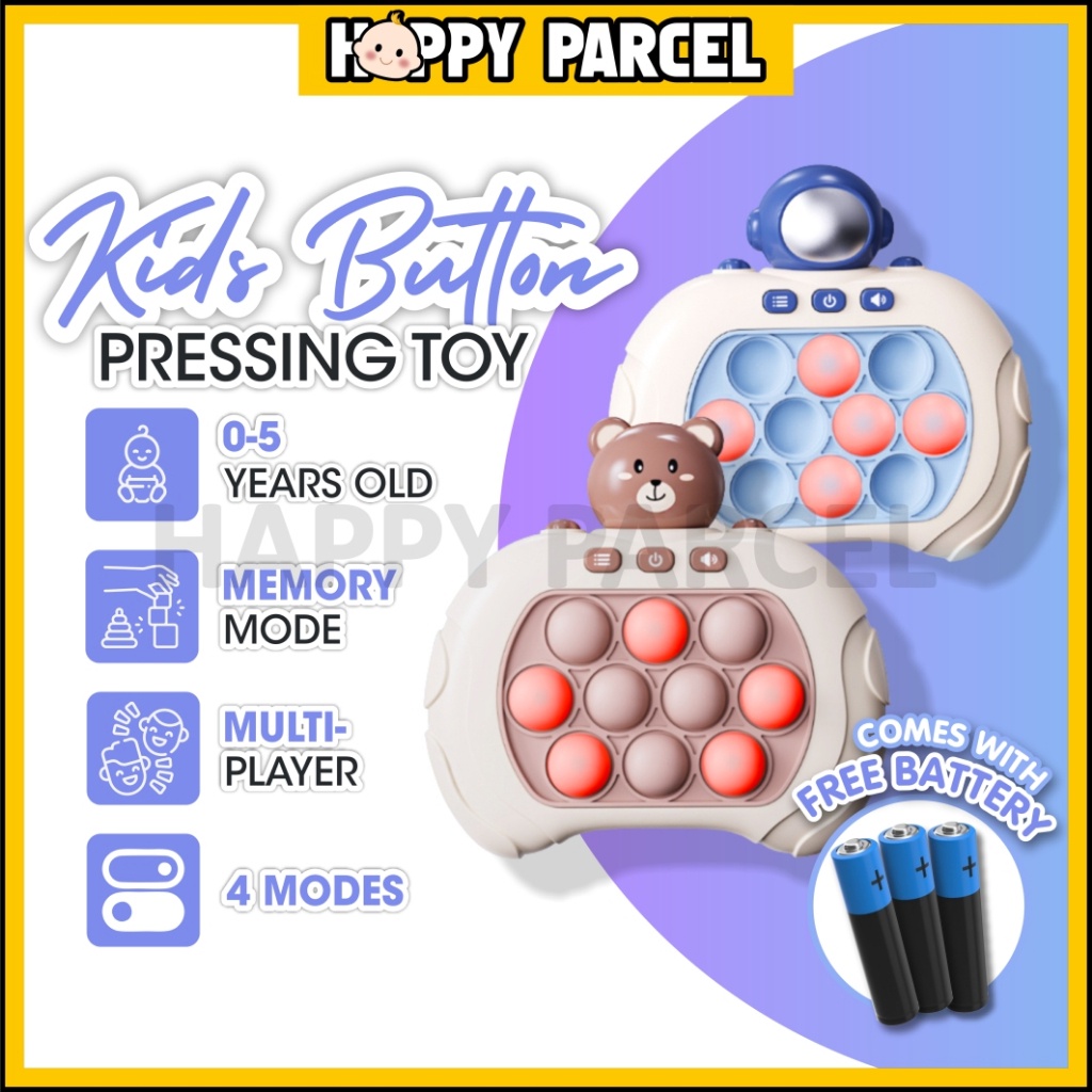 [FREE BATTERY] Kids Button Pressing Toy Fidget Toy for Baby Sensory ...