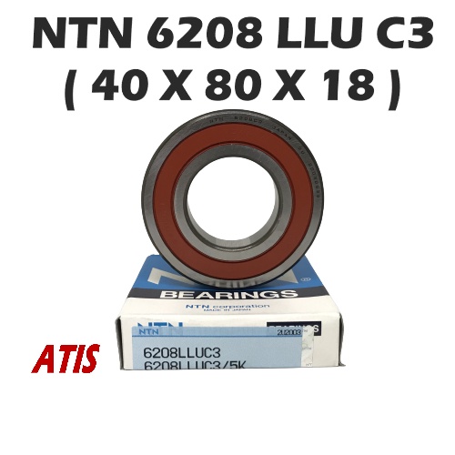 NTN 6208 LLU C3 ( 40 x 80 x 18 ) 100% ORIGINAL Made In JAPAN Sealed ...