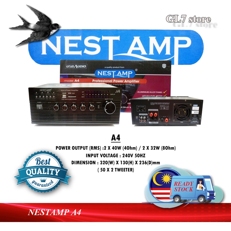 SWIFTLETS POWER AMPLIFIER SWIFTLET FARMING NESTAMP A4 (2 X 40W) RUMAH BURUNG WALET AMPLIFIER ...