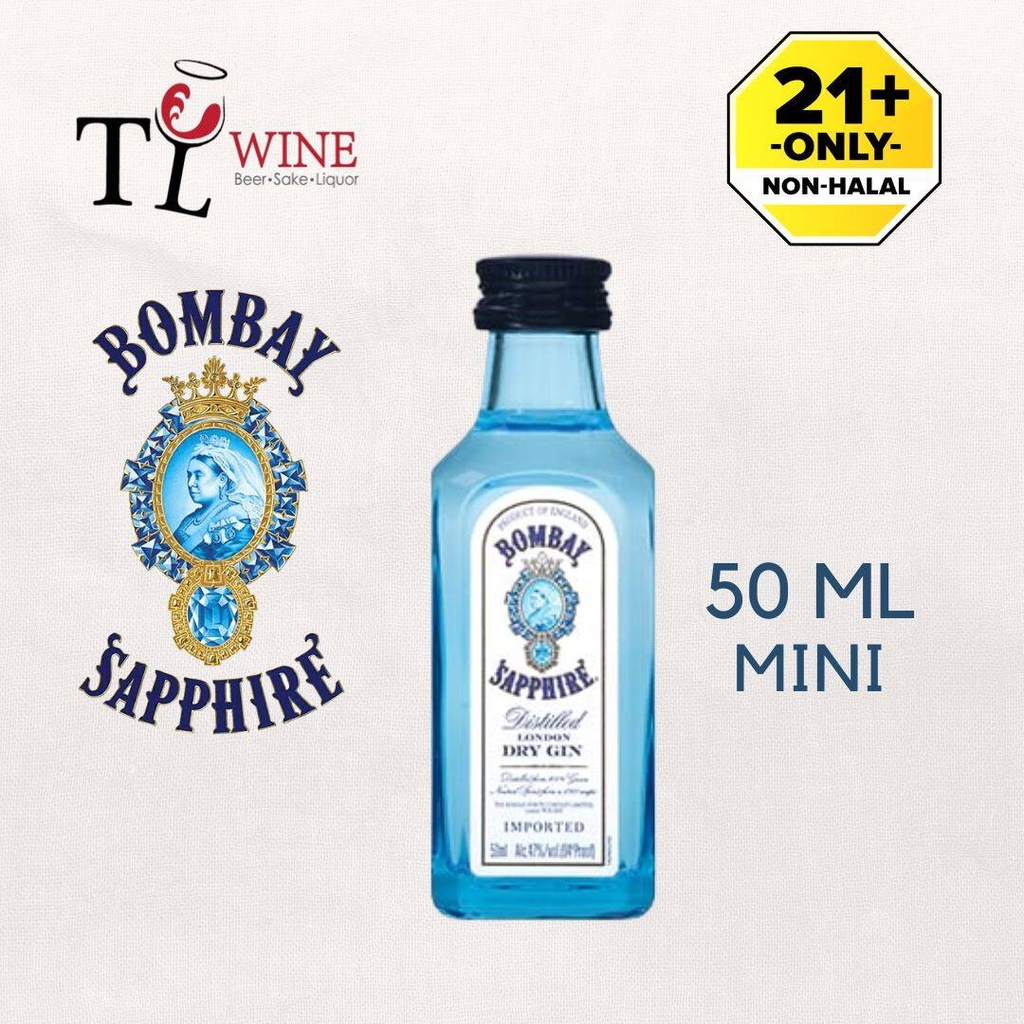 Bombay Sapphire Miniature 50ml mini Alc:47% (London Dry Gin) Duty paid ...