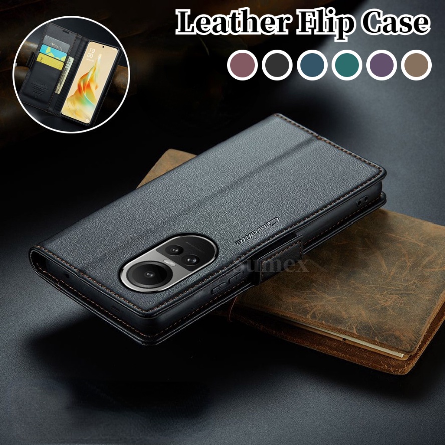 Leather Flip Cover for OPPO Reno10 Reno 10 Pro 5G Magnetic Wallet Phone ...