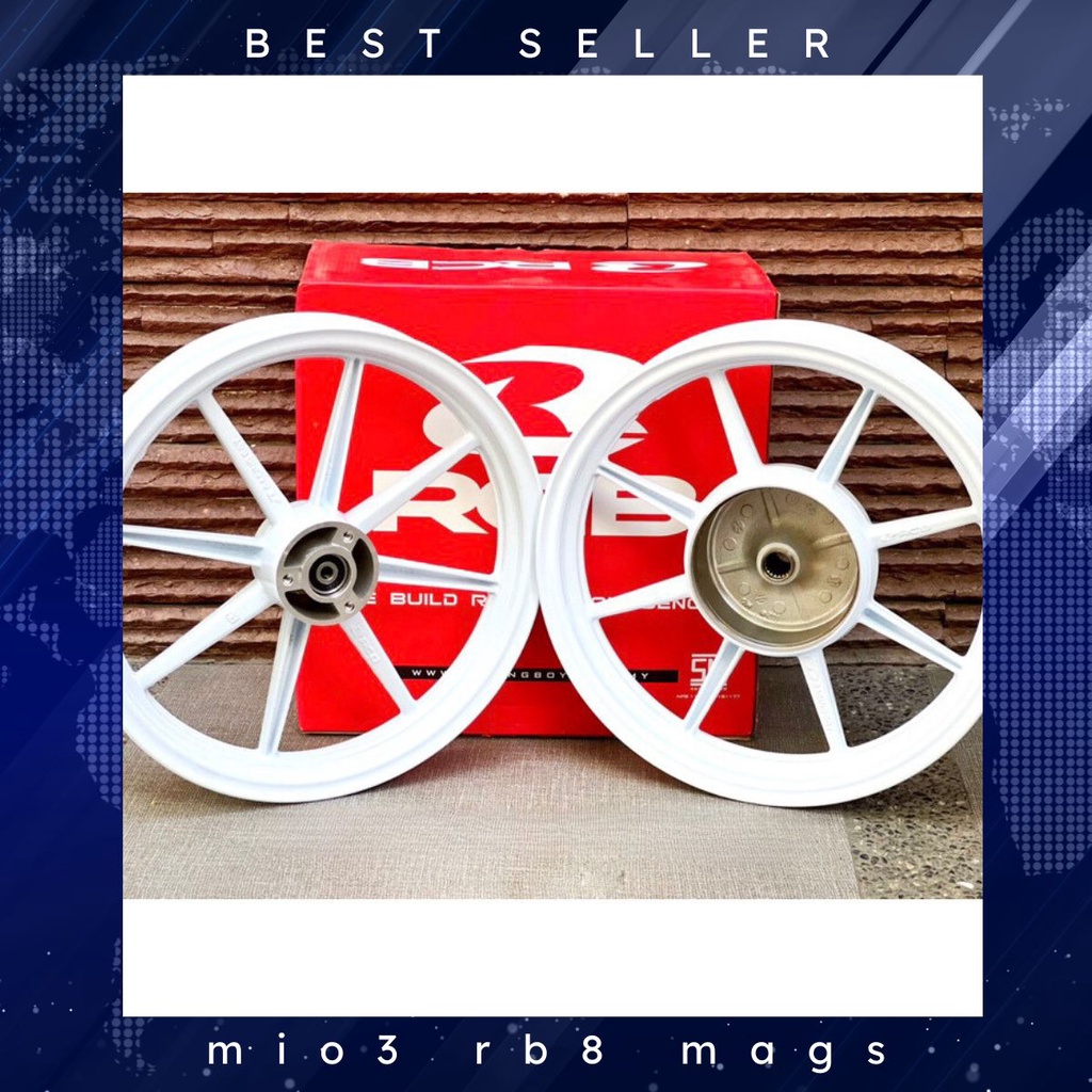 racing boy sports rim sp811 rb8 mags white yamaha mio 125 | Shopee Malaysia