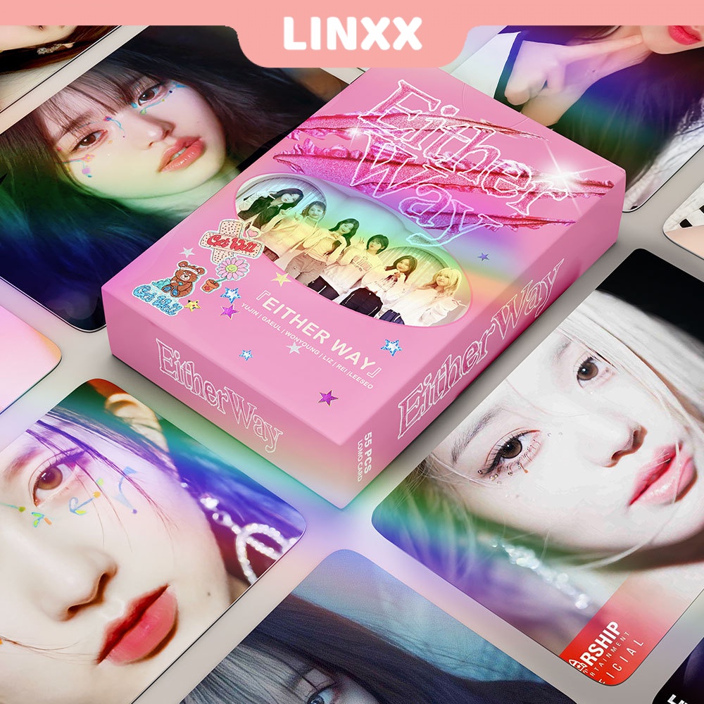 LINXX 55 Pcs IVE EITHER WAY Holographic Laser Card Kpop Photocards ...