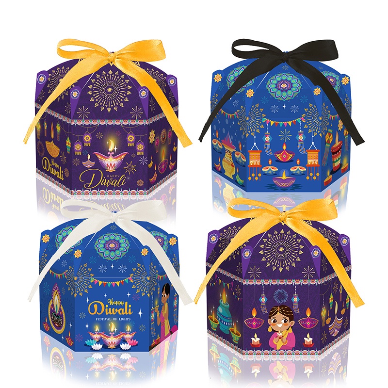 Ready Stock 12 Pcs Diwali Gift Boxes 2023 Deepavali Hex Candy Cookies ...