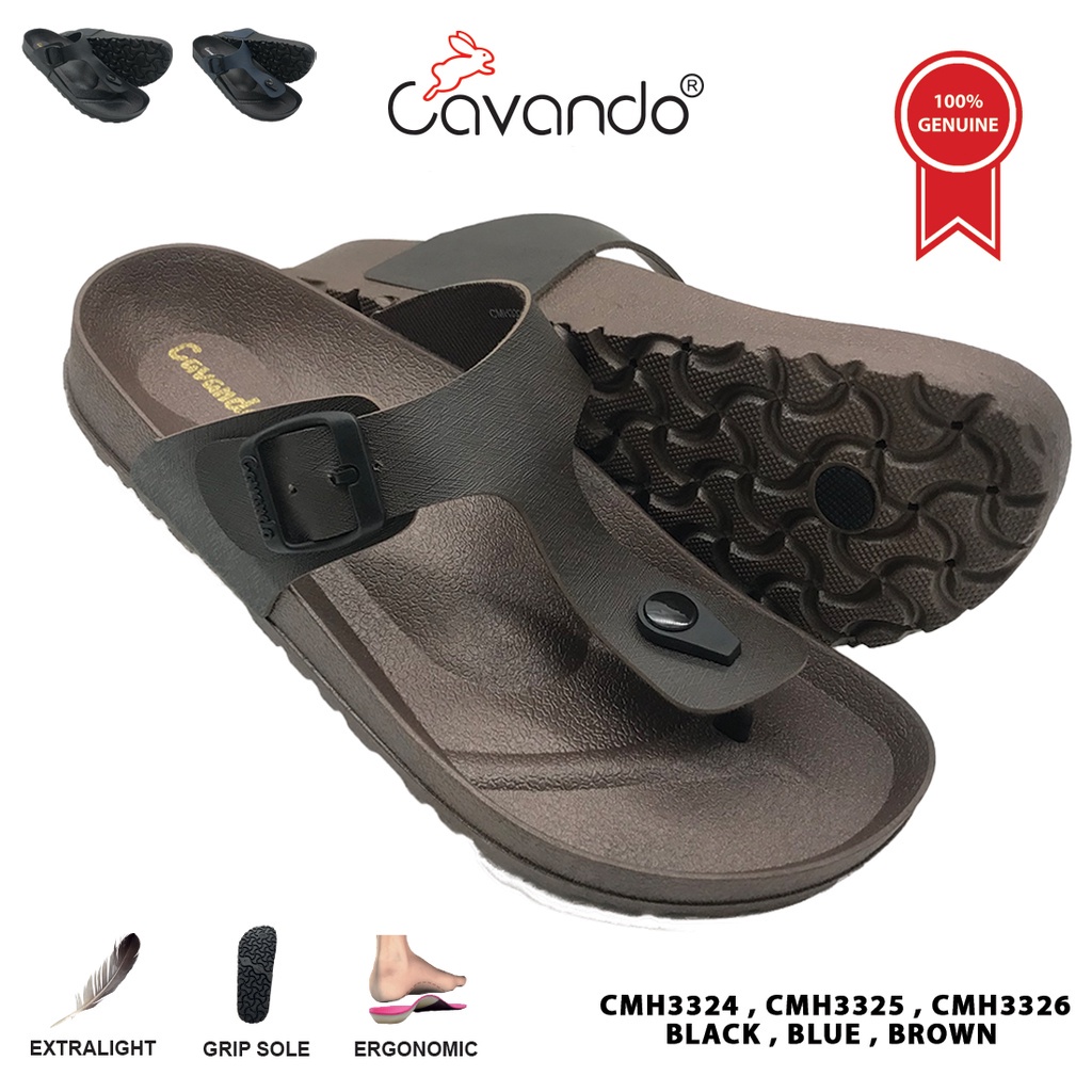 Cavando Sandal Lelaki Selipar Ringan - Men's Sandals Black/Blue/Brown ...