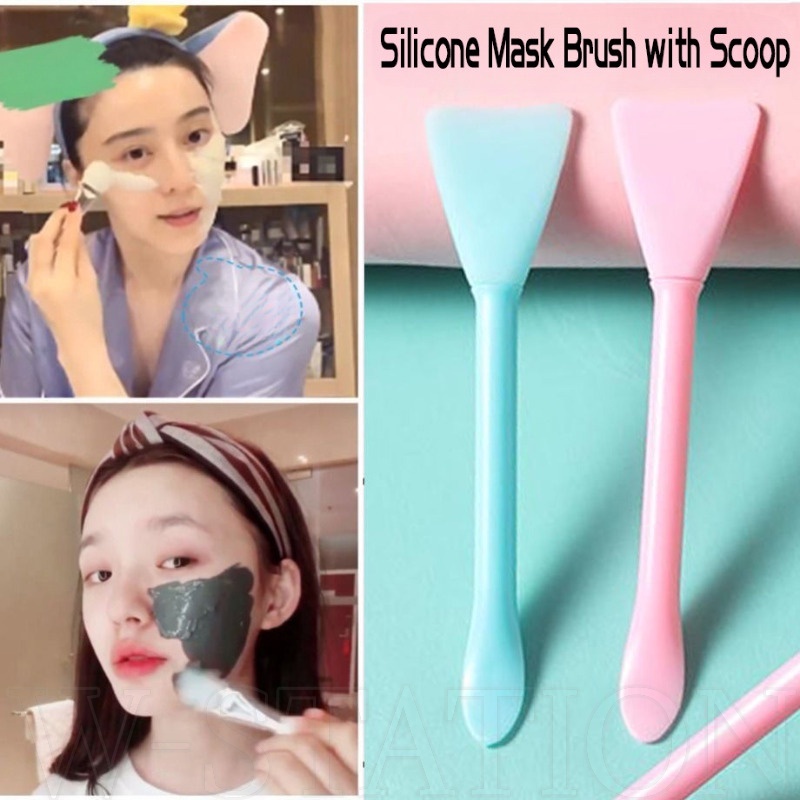 Double-ended Silicone Mask Brush with Scoop / Professional Mud Mask ...