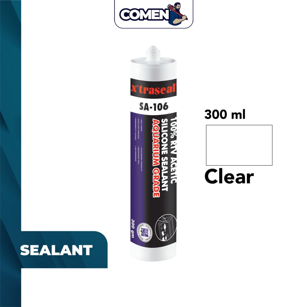 XTRASEAL SA-106 100% RTV Acetic Silicone Sealant 300g (Clear) Aquarium ...