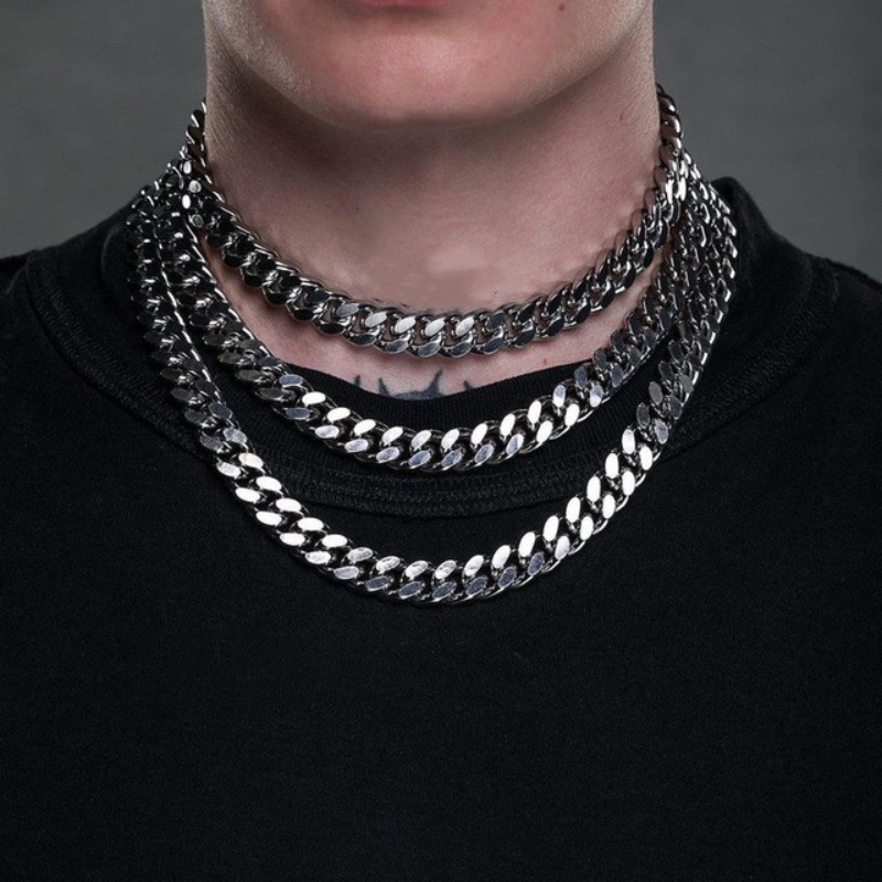 C.D.E new 10mm stainless steel Cuban chain necklace, hiphop style ...