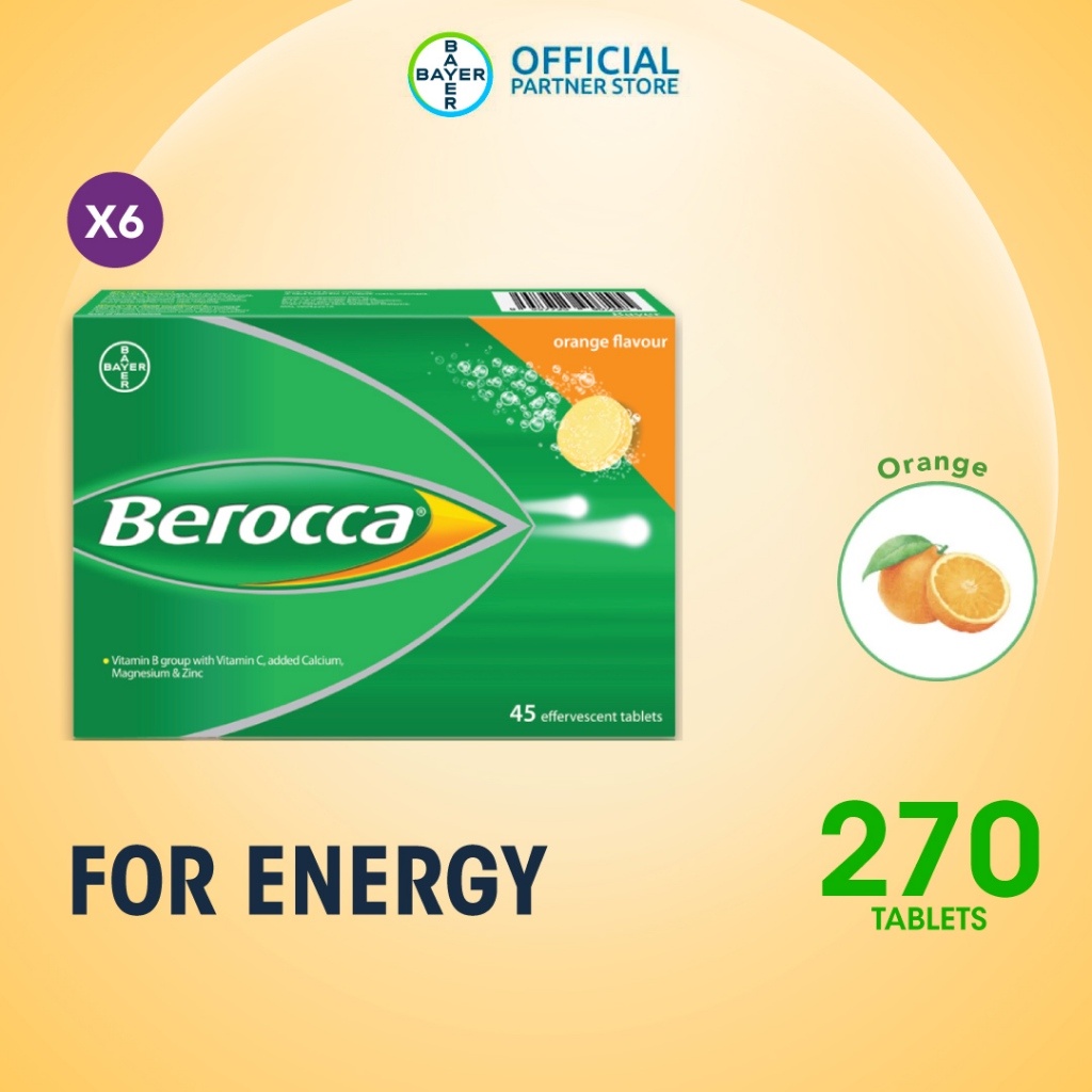 Berocca Orange Effervescent Tablet (45's x Pack of 6) | Shopee Malaysia