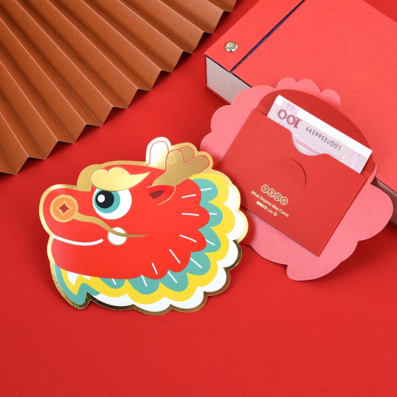 2024 Dragon Angpow CNY Chinese New Year Creative Card Slot Folding Red ...