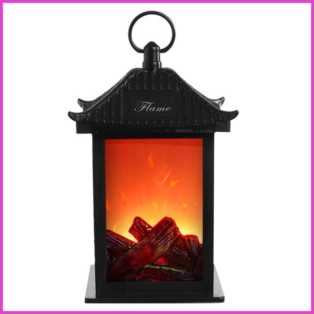 Fireplace Lantern LED Flameless Battery Operated Fire Lamp Soft Light ...