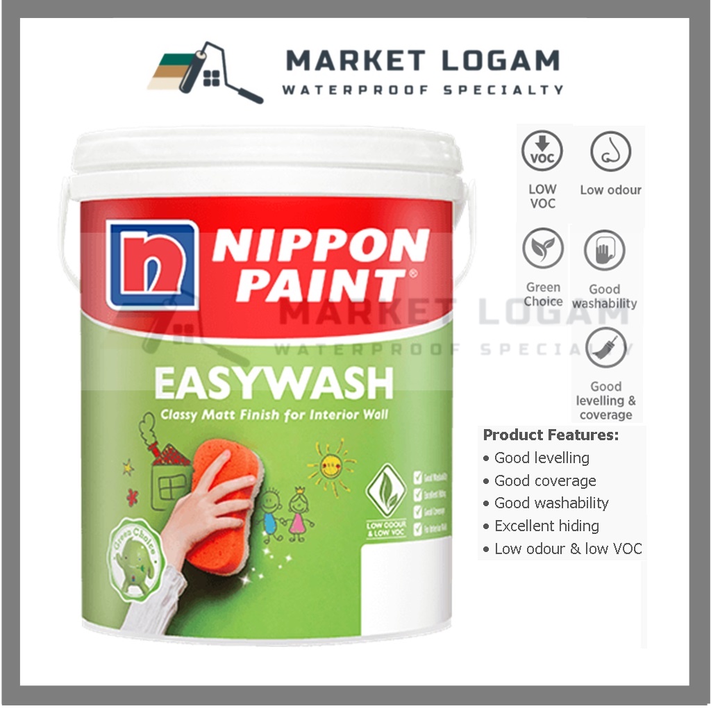 Nippon Paint Easy Wash Matt Finished Interior Wall Paint 1L | Shopee ...