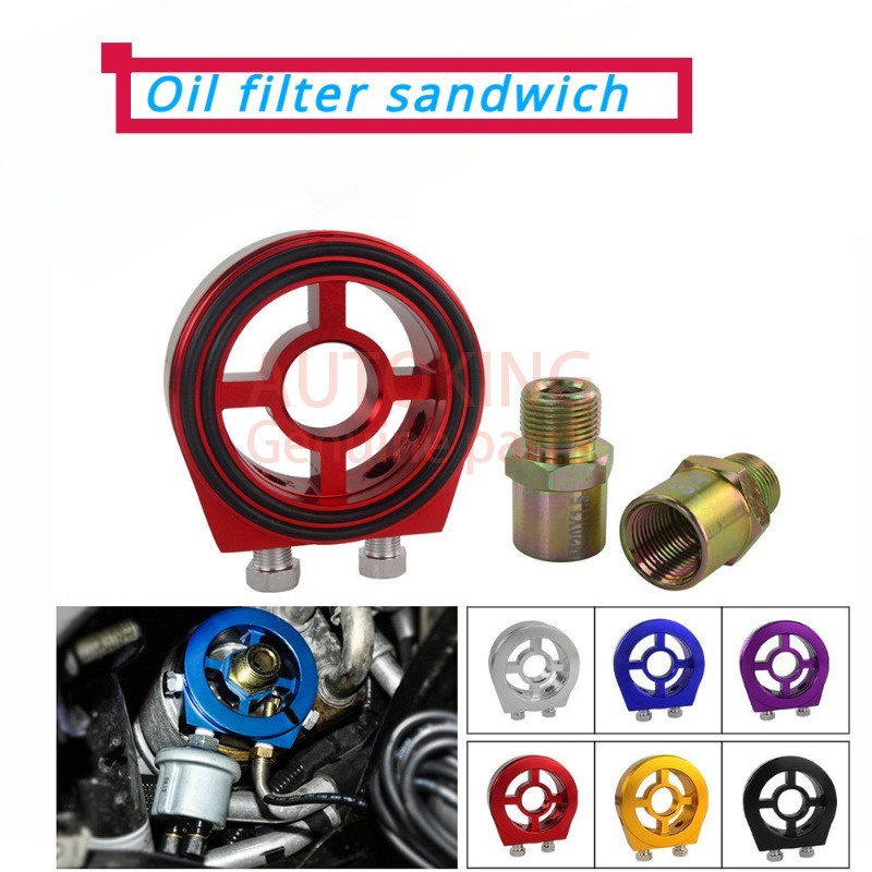 Aluminum Oil Filter Sender Sandwich Plate Adapter for Car Gauge Defi ...