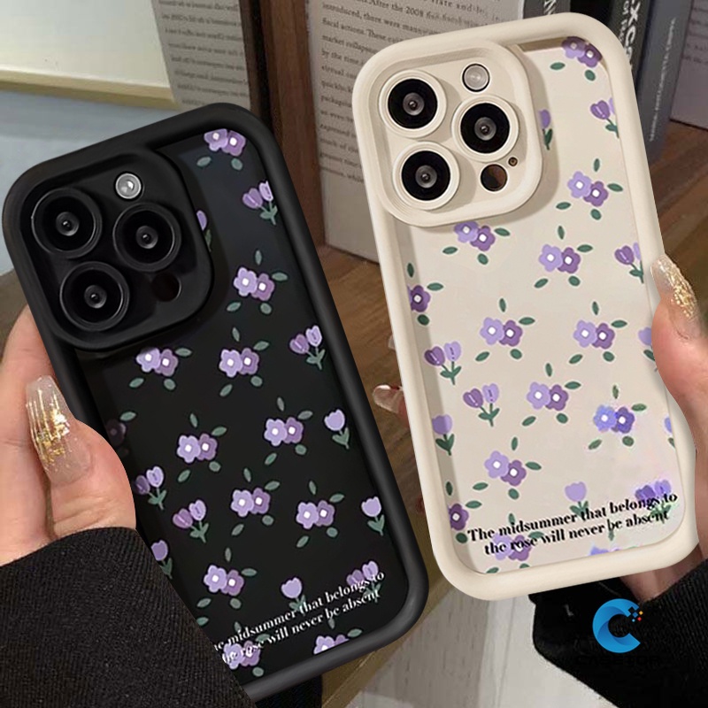 cute Purple Floral Case for Infinix Smart 8 7 6 5 Tecno Spark 10C Go ...