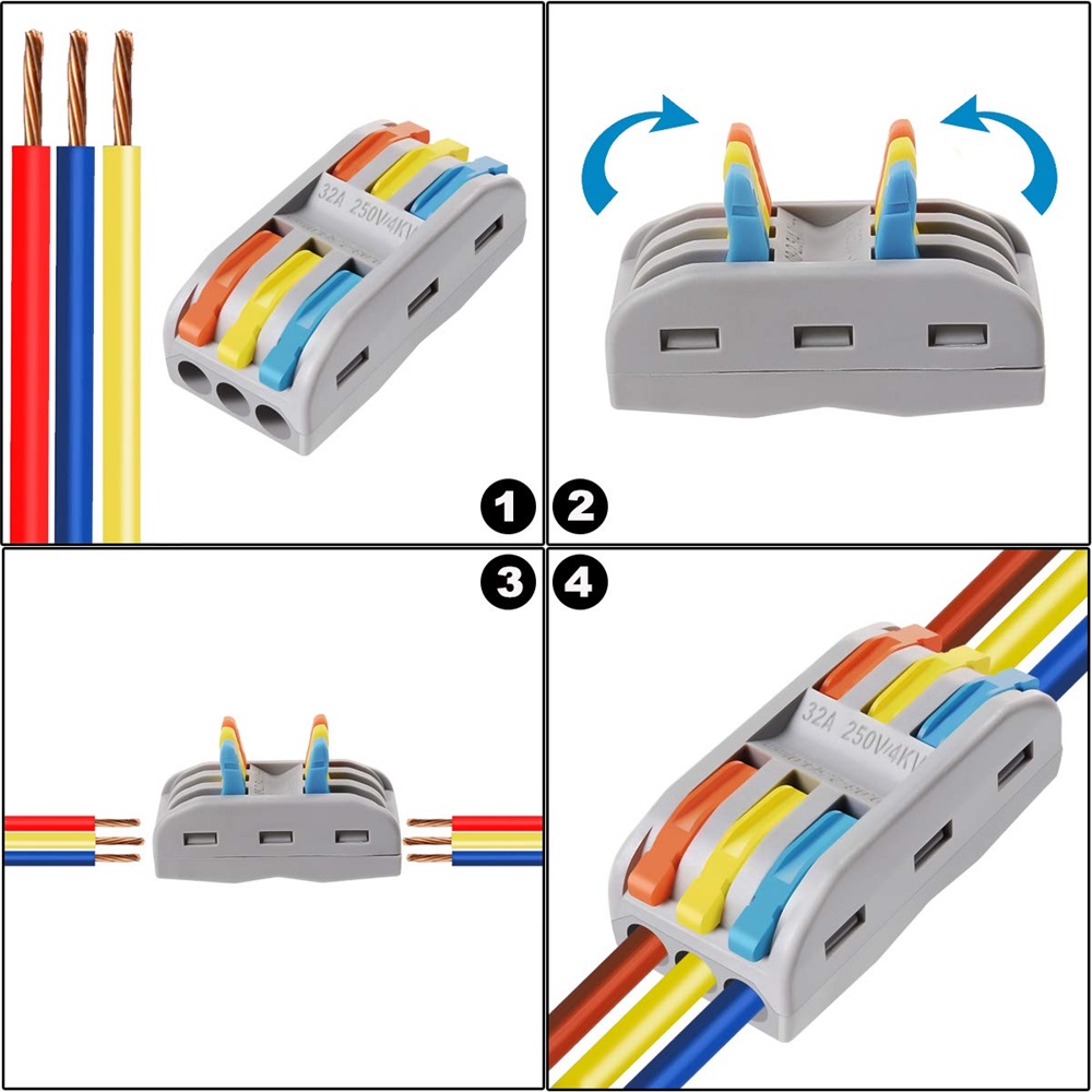 10Pcs SPL-2 SPL-3 SPL-4 SPL-5 Line Electrical Connectors Wire Block ...