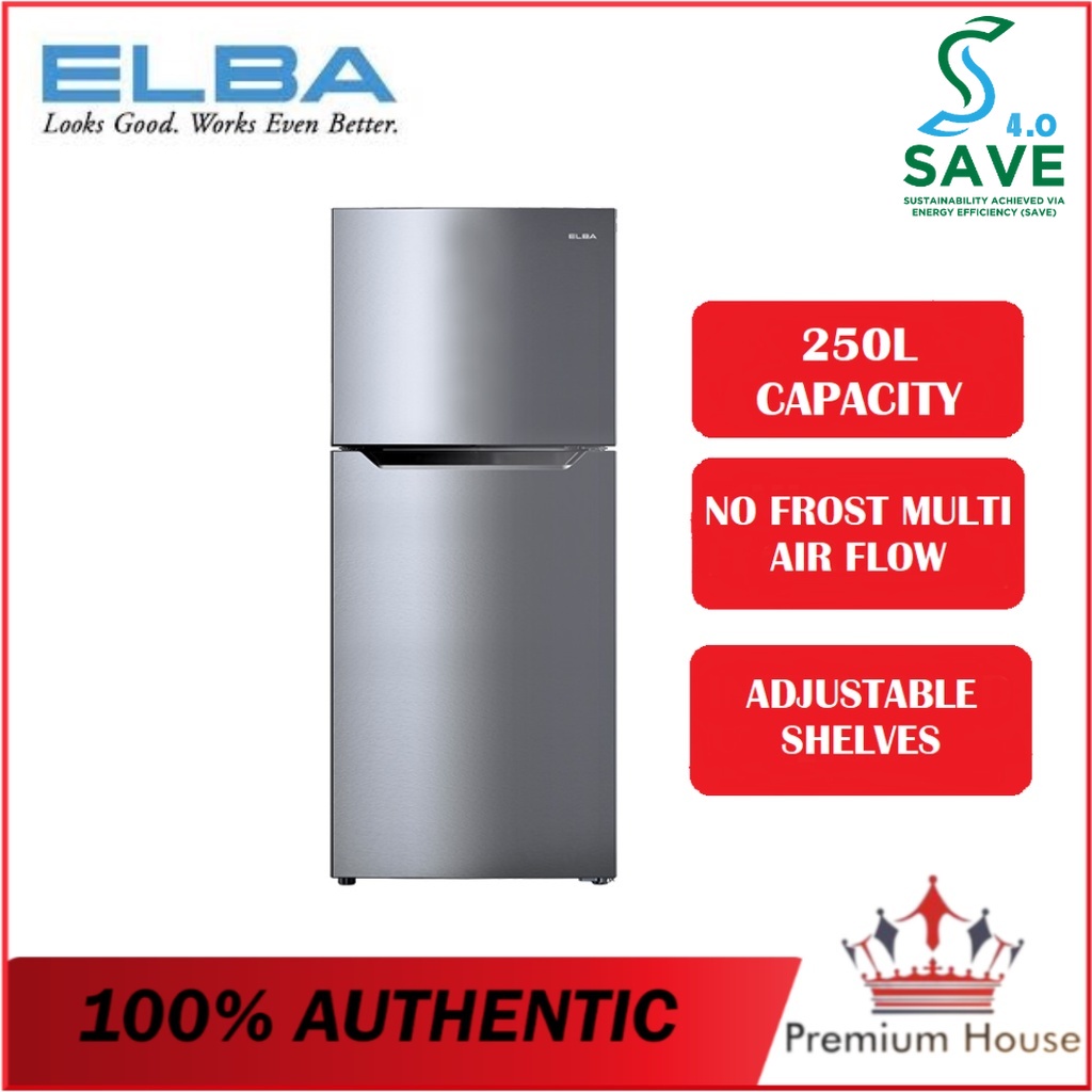Midea/ ELBA ITALY ER-Q2557IN(GR) 250L 2-DOOR FRIDGE REFRIGERATOR ...