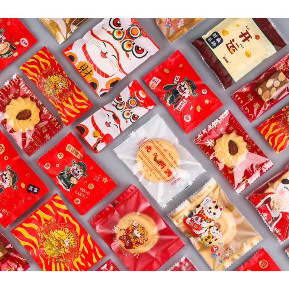 100/200pcs Chinese New Year Candy Bag Machine Sealed Bag For Nougat ...