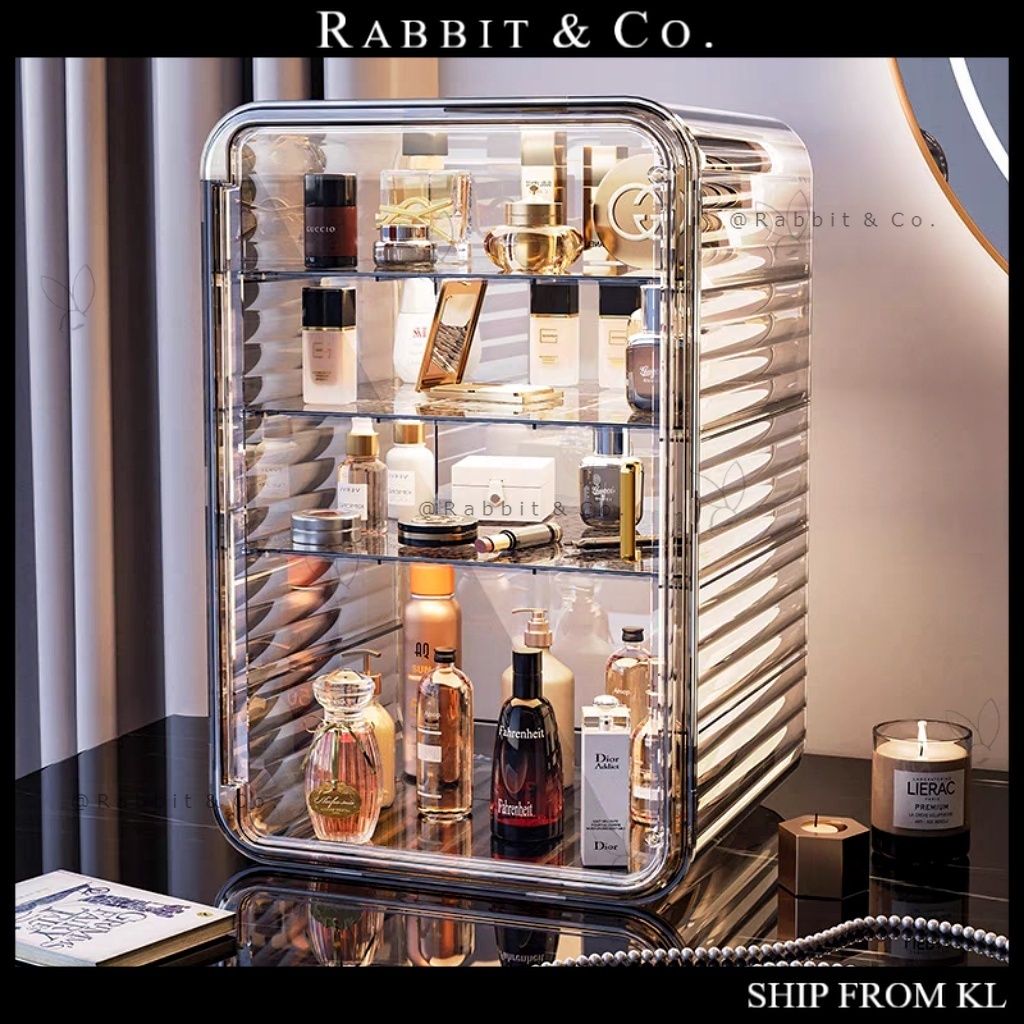 R&C Transparent Acrylic Perfume Storage Box Display Cabinet Dust-proof ...