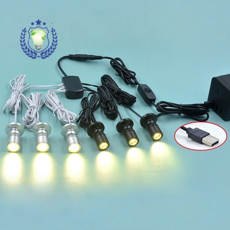 1+2/3/4/6/8 Illuminate Your Cabinet with LED Spotlight: Dimmable USB 5V Light for Model Display ...