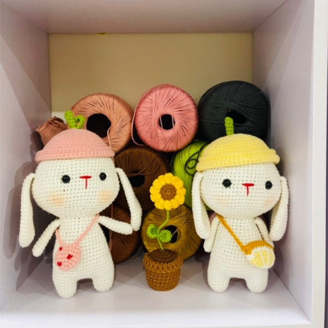 Diy Chibi Wool Animal Crochet Set, Super Cute Bunny Crochet, Lemon Bag ...