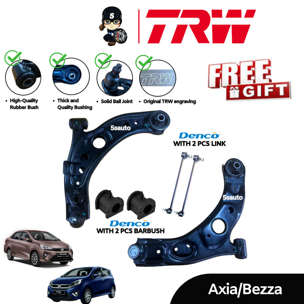 TRW Perodua Axia & Bezza Heavy Duty Lower Arm With Denco Stabilizer ...