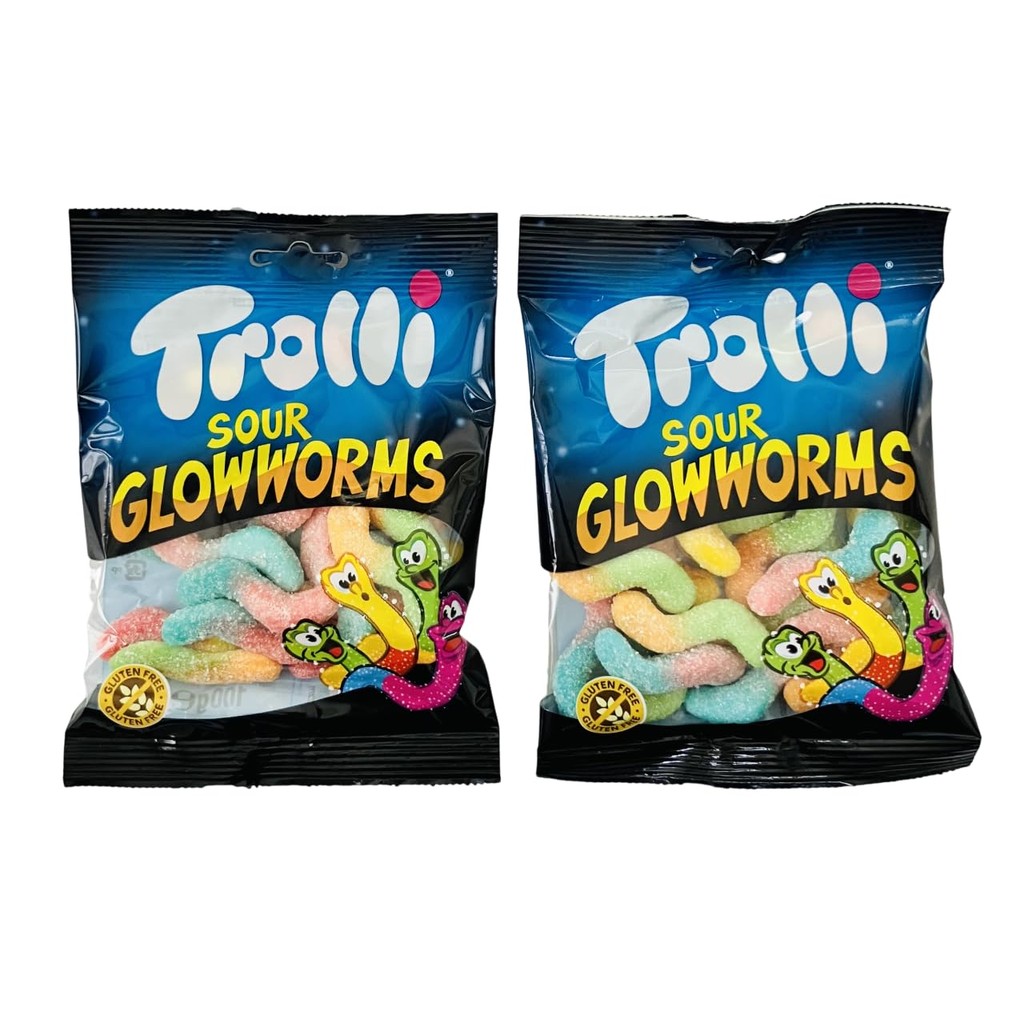 Trolli Gummy Overseas Gummy Sour Glow Worm Gummy x 2 Bags Set | Shopee ...