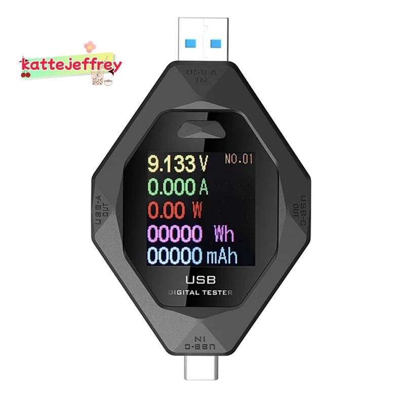 New Multi-Function Voltage Current Power Meter Type-C&USB 1.44inch Fast ...