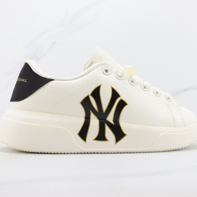 Mlb Chunky Classic NY bercetak kulit lembu bahan kasut putih | Shopee ...