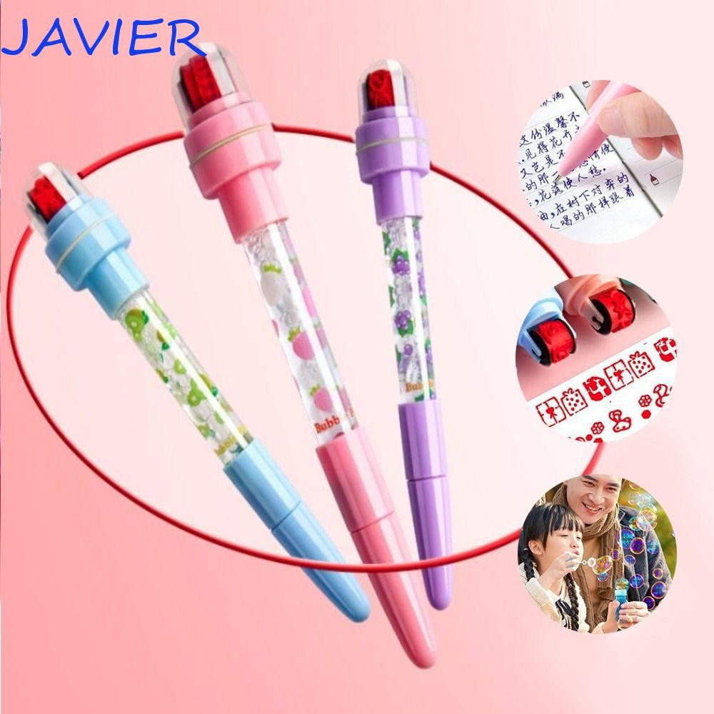 JAVIER Bubbler Pen With Stamp, With Light 5 In 1 Seal Roller Stamp Pen ...