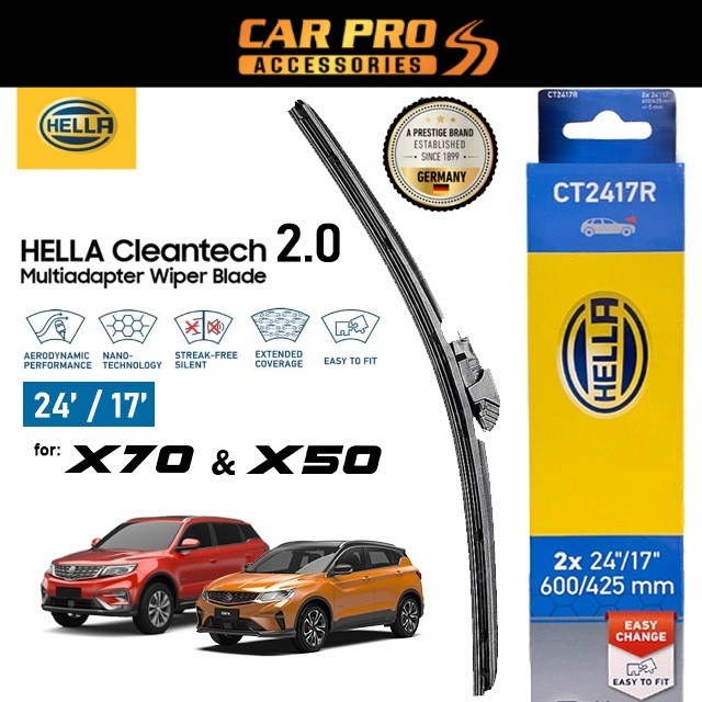 Proton X70 / X50 Hella Cleantech 2.0 Multiadapter Wiper Blades With ...