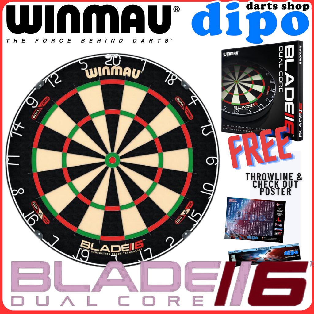 WINMAU BLADE 6 Dual Core Dartboard (Blade Type) - WINMAU Steel ...