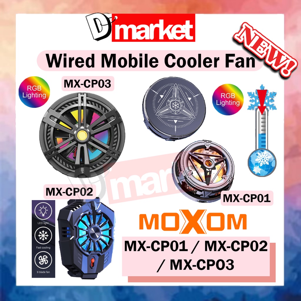 Moxom MX-CP01 Mobile Wired Cooler Fan MX-CP02 / MX-CP03 Phone Gaming ...