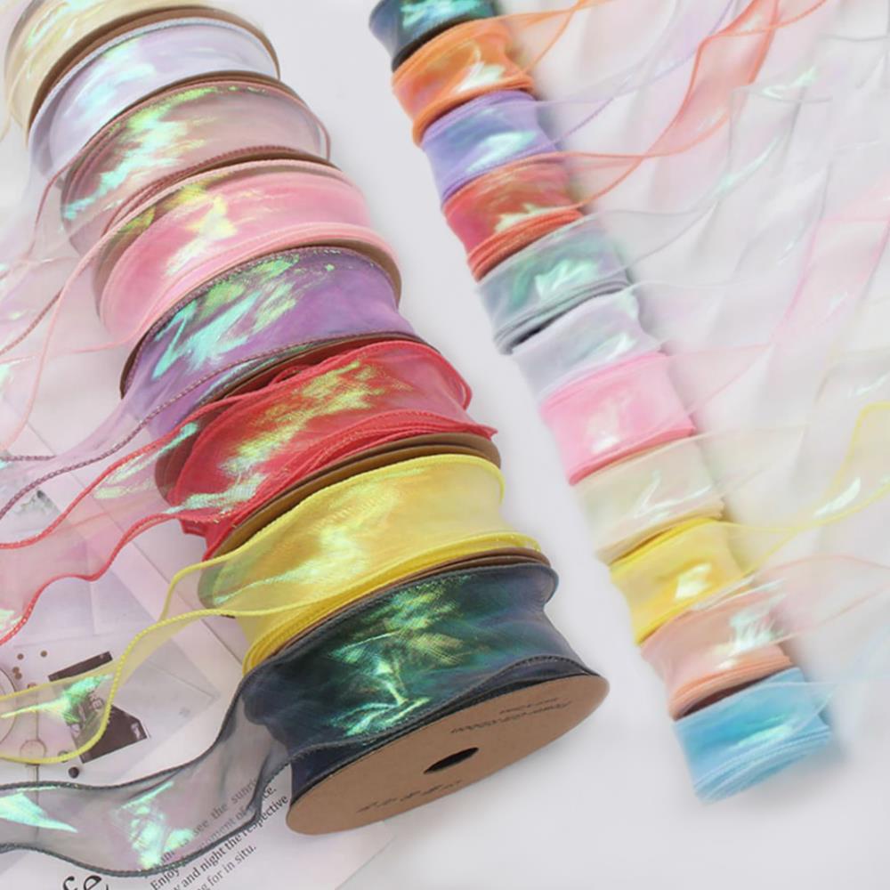 SHIOK 4cmx10yard Fancy Holographic Colour Fishtail Ribbon | Reben Ekor ...