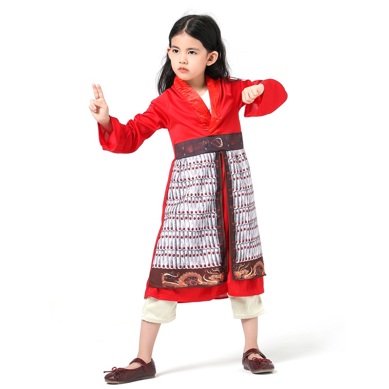 Mulan Girls Cosplay Full Set Clothin Chinese Traditional Style Dress ...